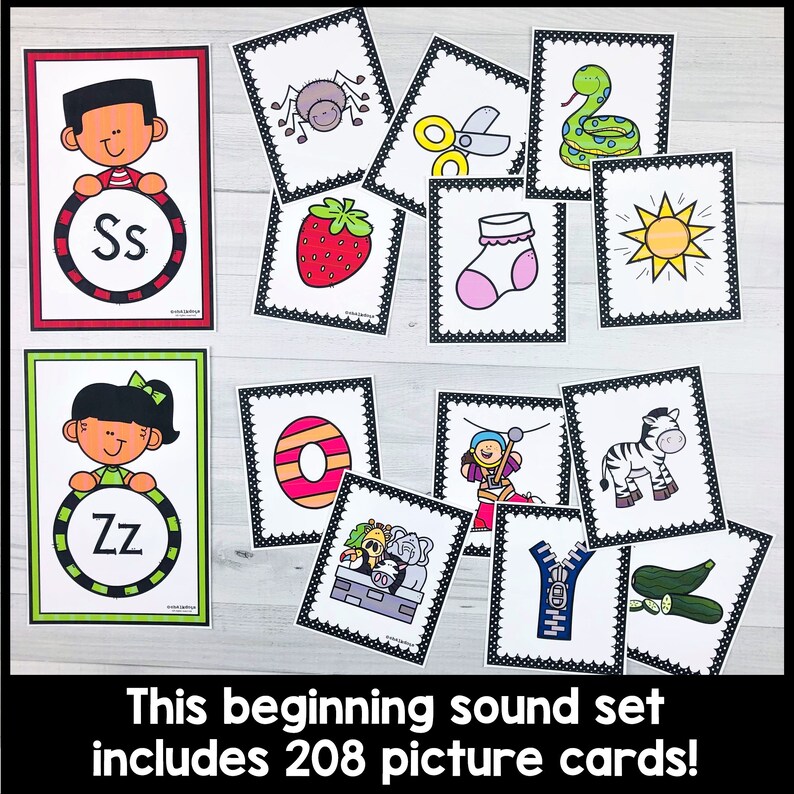 Beginning Sounds Sorting Activity, Alphabet Cards, Beginning Sound ...