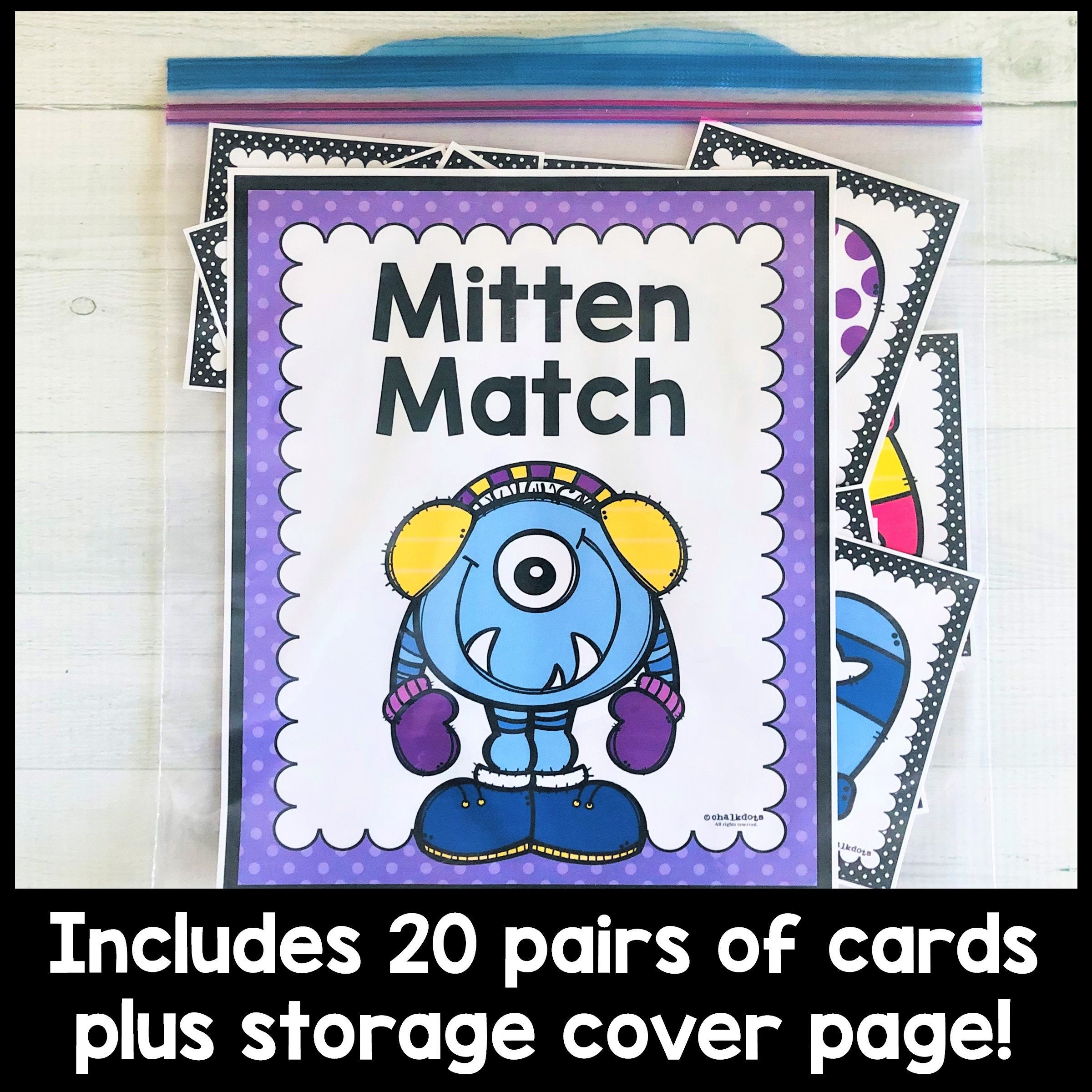 Mitten Match Cards, Mitten Matching Game, Memory Match, Preschool ...