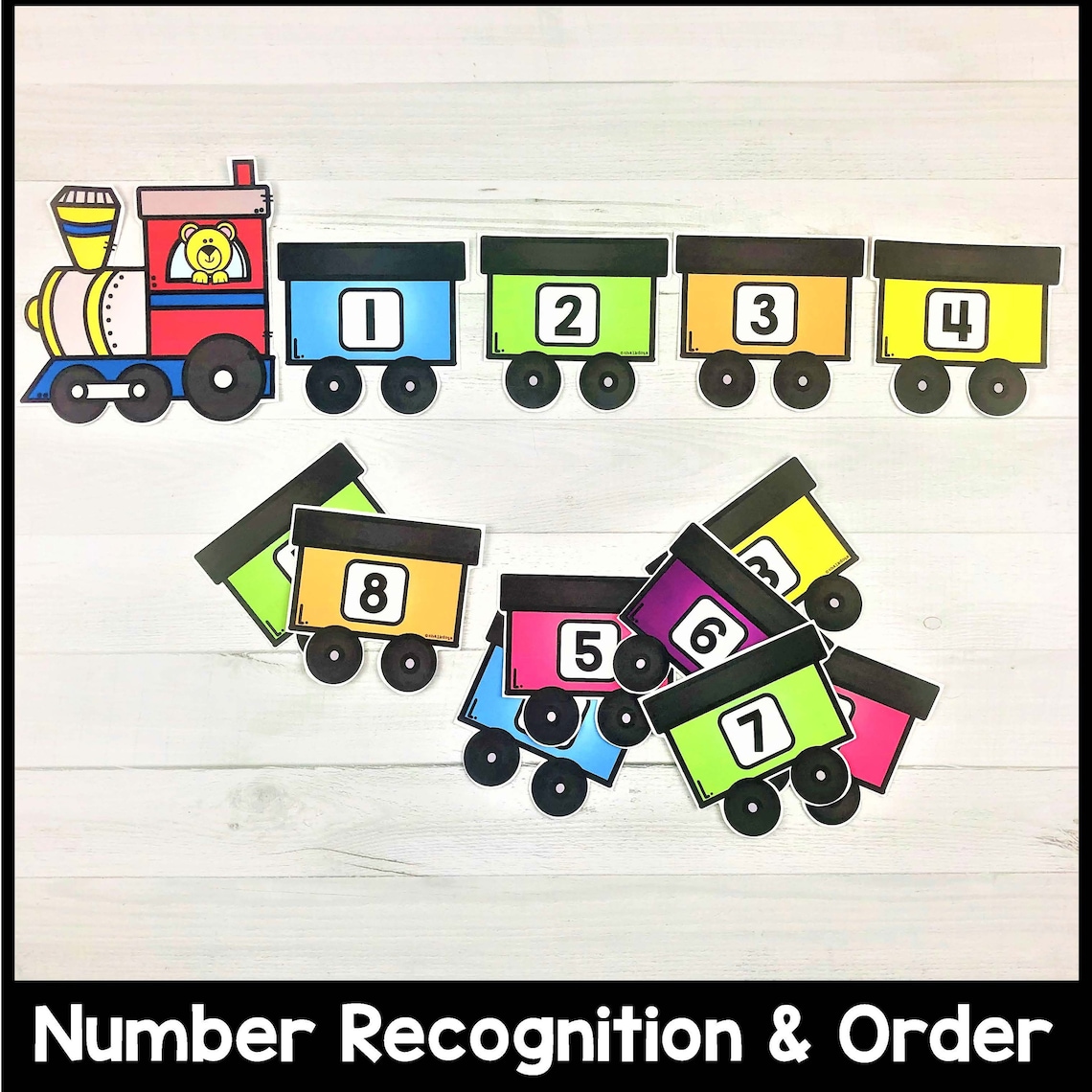 Number Train Number Activities Counting Number Recognition | Etsy
