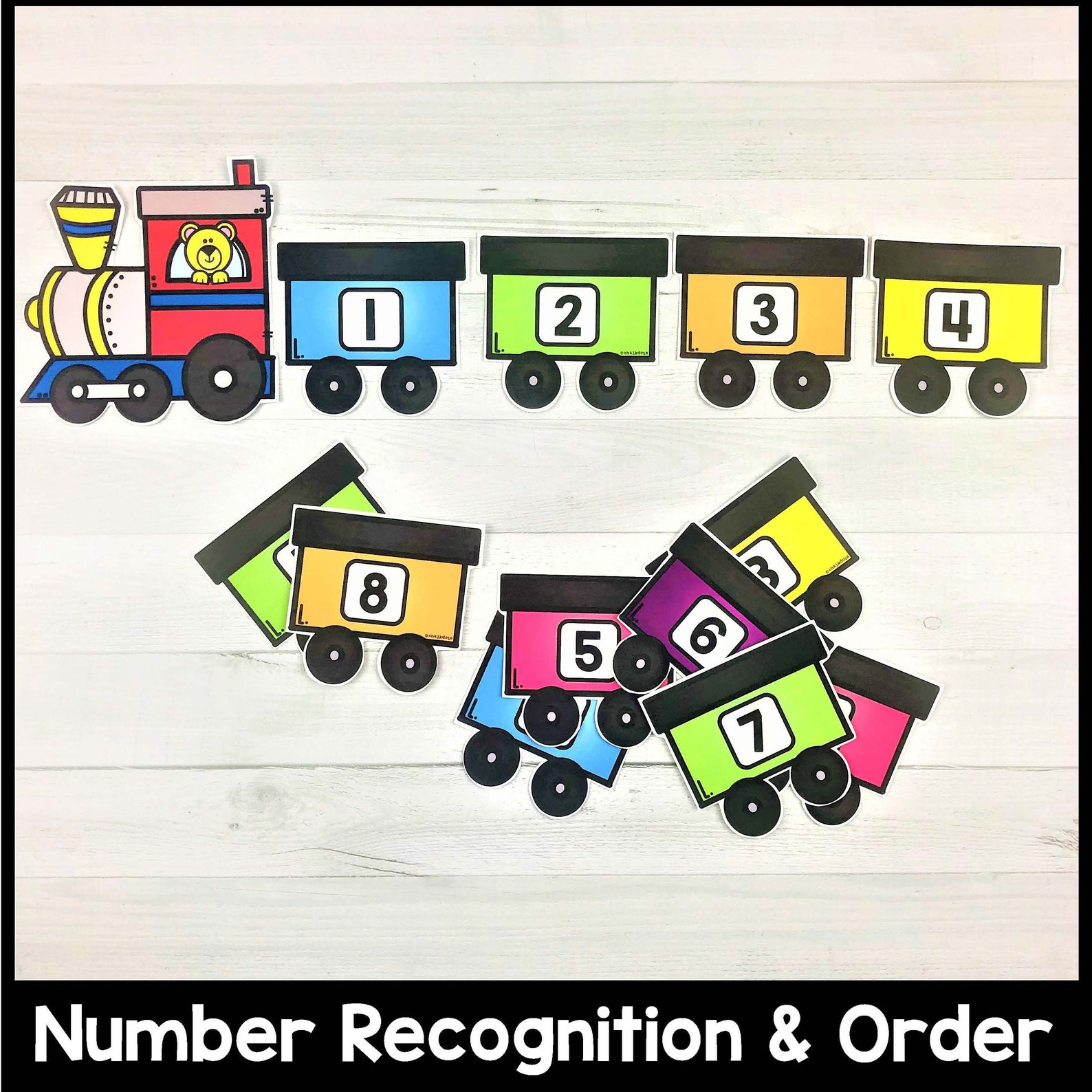 Number Train Number Activities Counting Number Recognition | Etsy