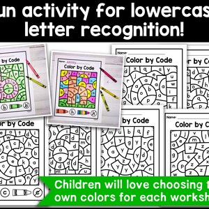 Lowercase Letter Recognition, Color by Code, Lowercase Letters ...