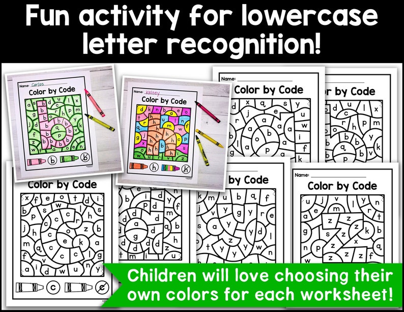 Lowercase Letter Recognition Color by Code Lowercase - Etsy