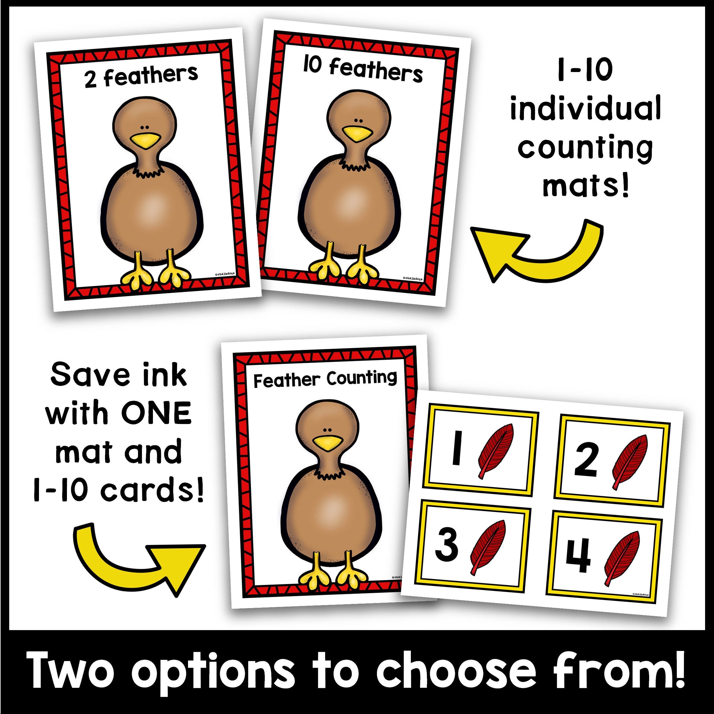 Turkey Counting Mats, Thanksgiving Number Mats, Play Dough Mats ...