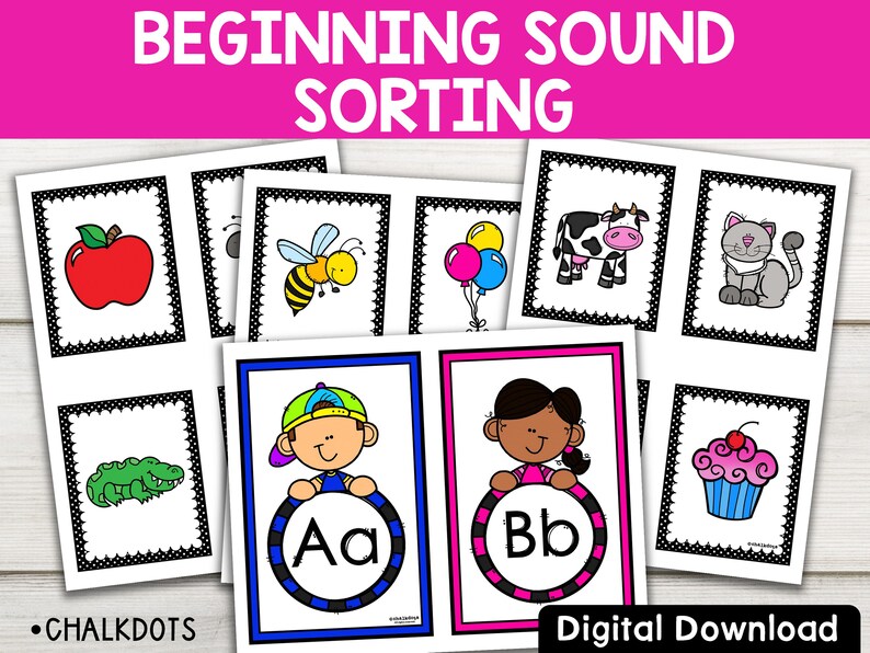 Beginning Sounds Sorting Activity Alphabet Cards Beginning - Etsy
