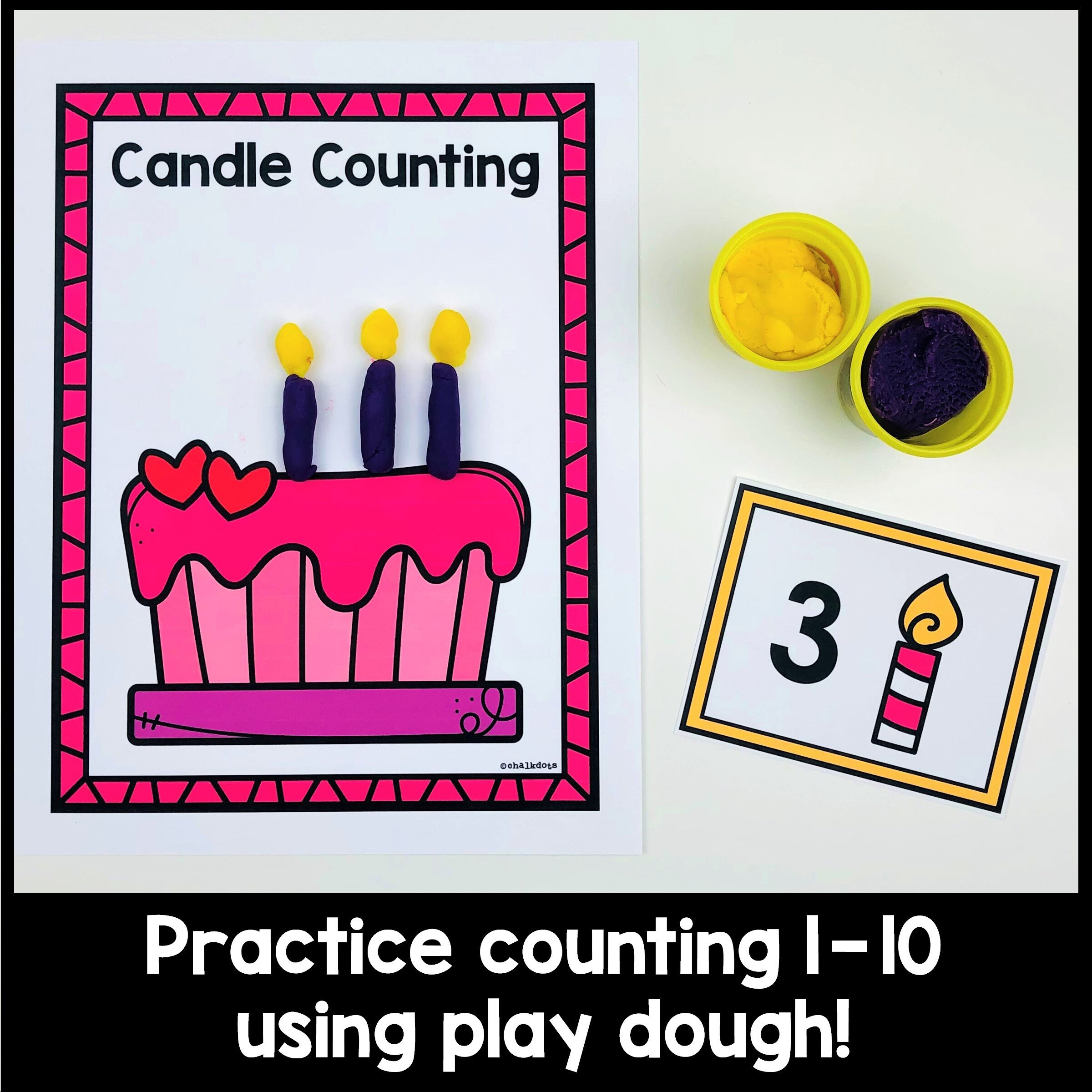 Candle Counting Mats, Number Mats, Play Dough Mats, Numbers 1-10 ...