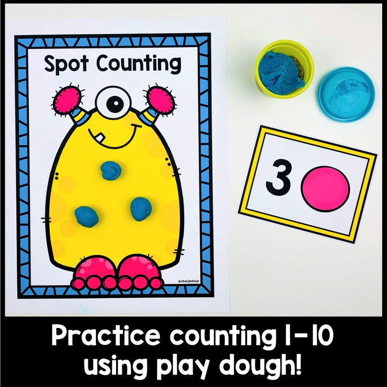 Monster Counting Mats, Number Mats, Play Dough Mats, Numbers, Counting ...