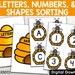 Letters Numbers and Shapes Sort Sorting Activity Letter - Etsy
