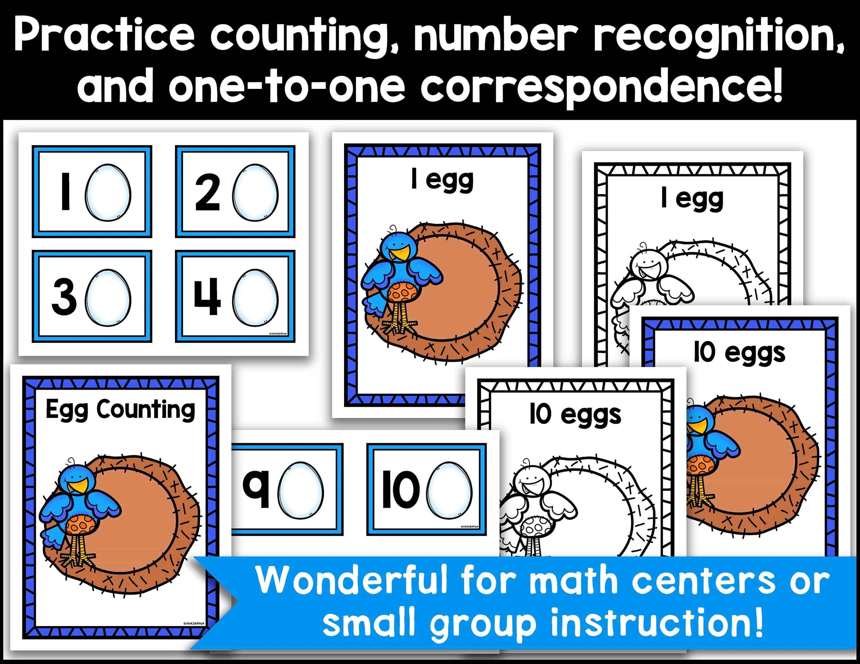 Egg Counting Mats, Number Mats, Play Dough Mats, Numbers 1-10, Counting ...