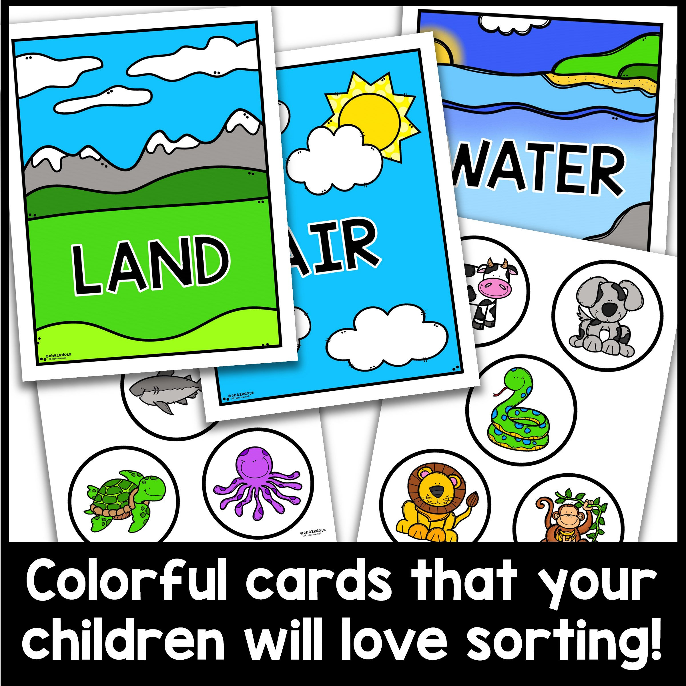 Animal Sort, Air, Land, & Water Animals, Animal Sorting Activity ...