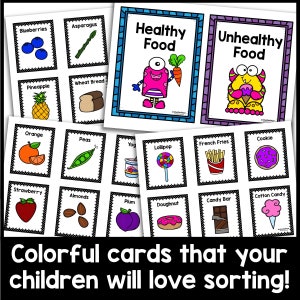 Food Group Sorting, Healthy Vs. Unhealthy Food Sorting, Nutrition ...