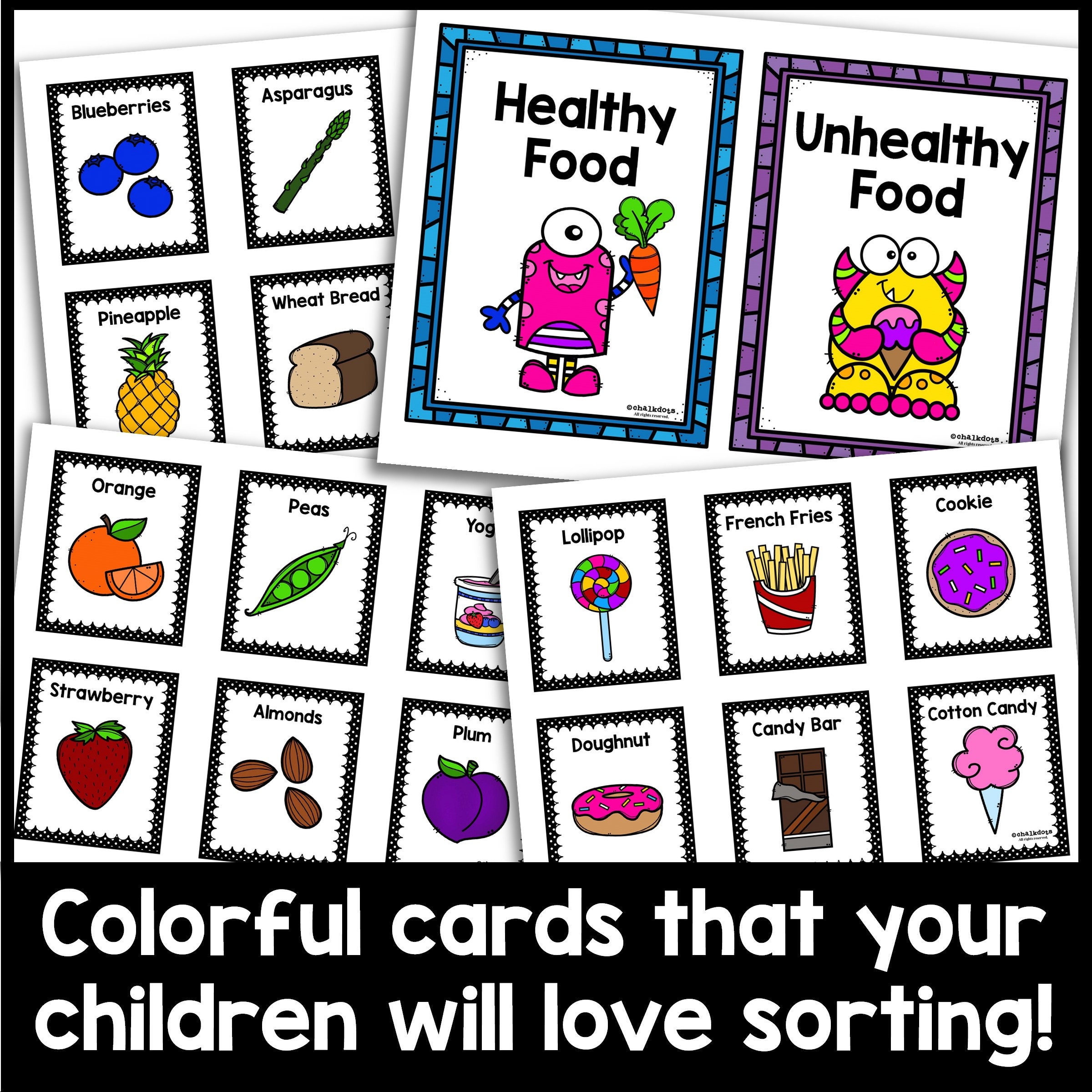 Food Group Sorting, Healthy Vs. Unhealthy Food Sorting, Nutrition ...