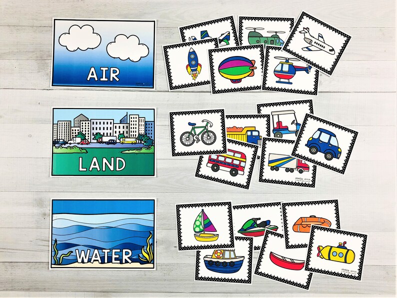 Transportation Sort Vehicle Sort Transportation Sorting - Etsy