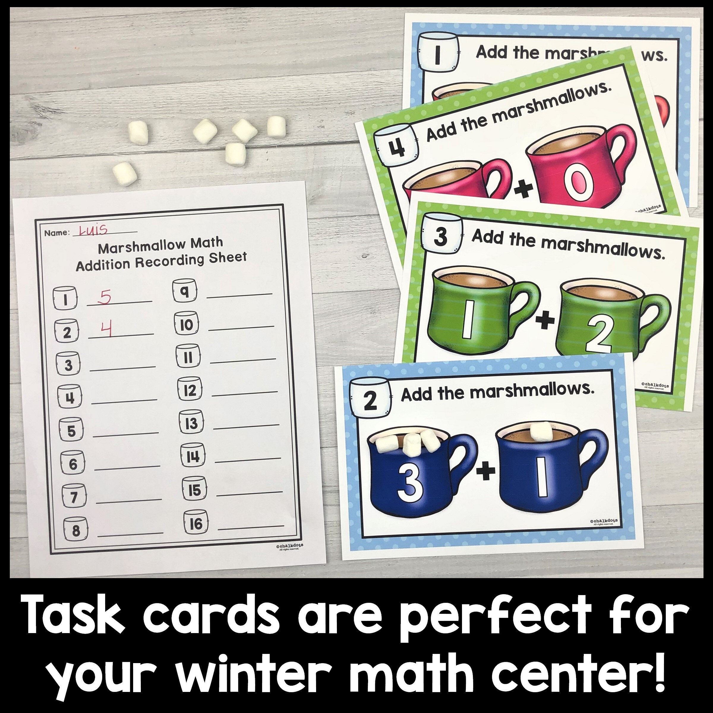 Marshmallow Math, Addition to Ten, Subtraction to Ten, Kindergarten ...
