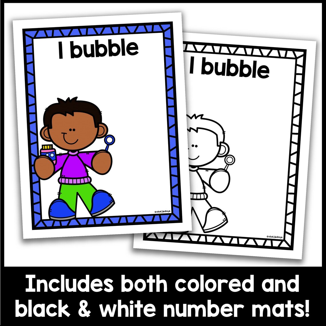 Bubble Counting Mats, Number Mats, Play Dough Mats, Numbers 1-10 ...