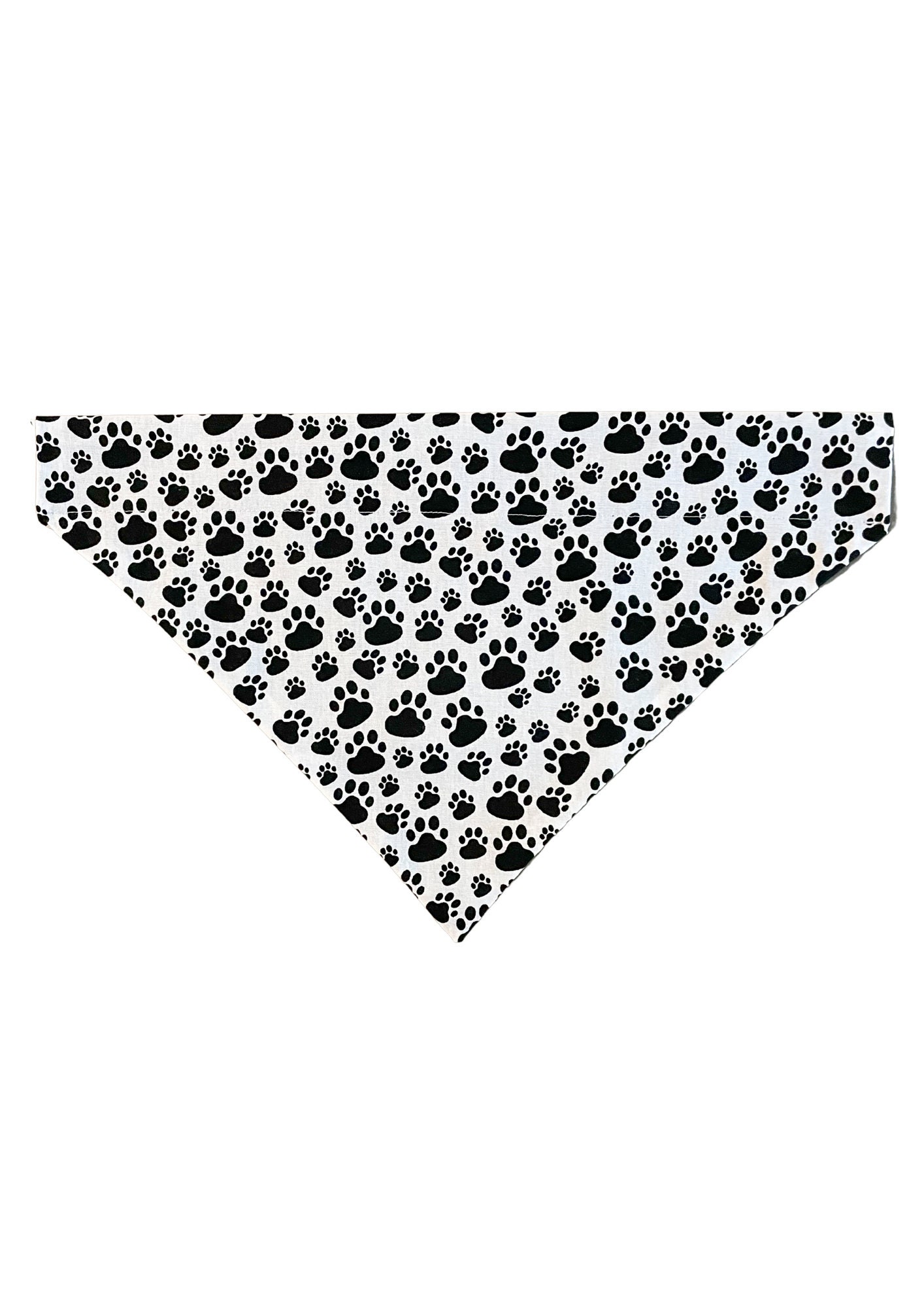 Paw Print Black and White Bandana 100% Cotton Over the Collar - Etsy