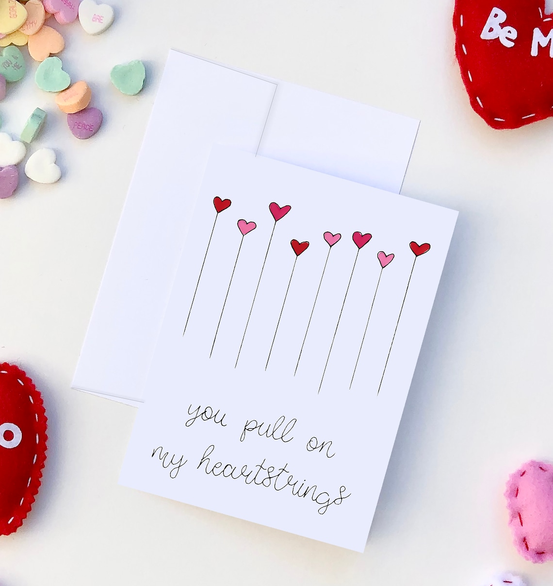 You Pull on My Heartstrings Card With Envelope Love Greeting Card ...