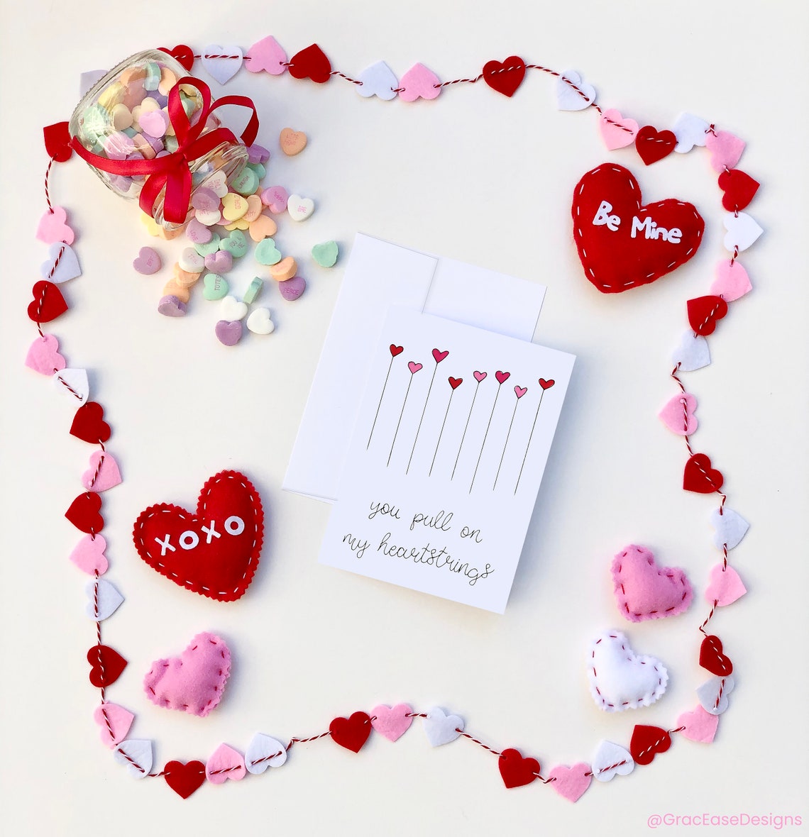 You Pull on My Heartstrings Card With Envelope Love Greeting Card ...