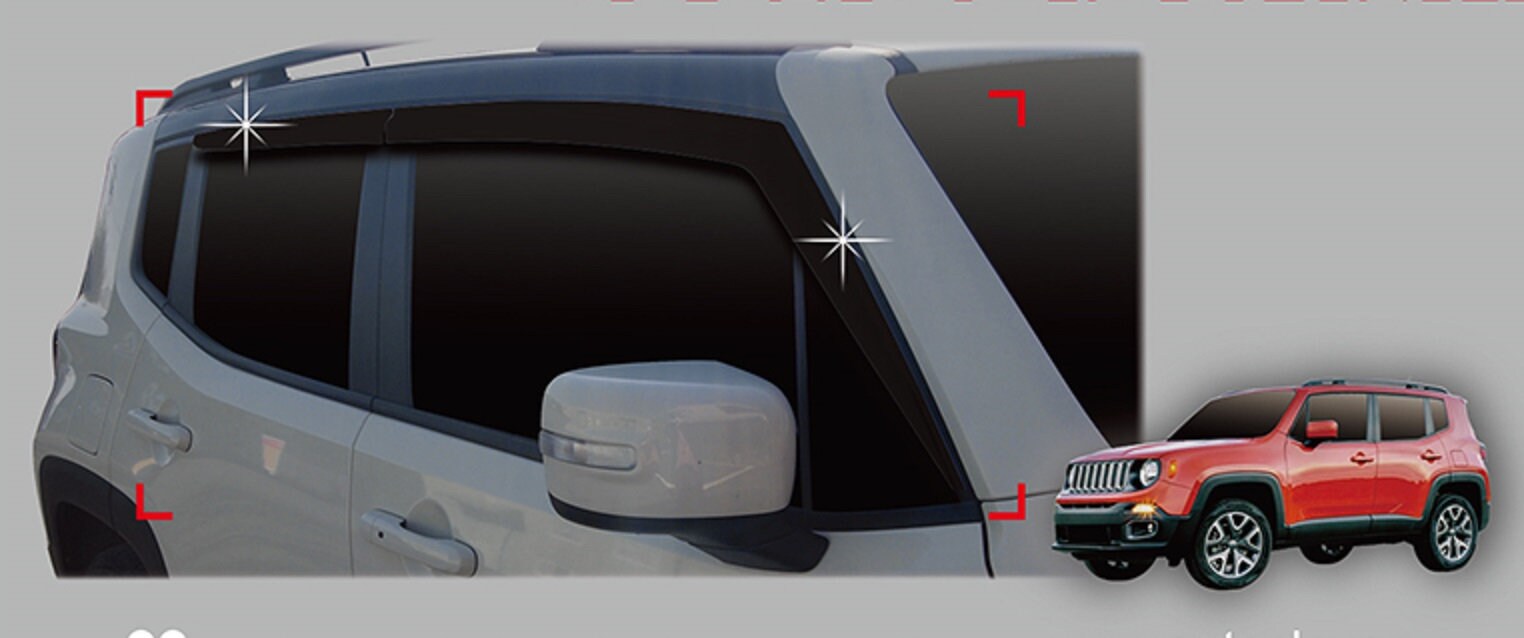 Rain Guards for Jeep Renegade 2015 2023 4pcs Smoke Tinted Tape on Style Etsy