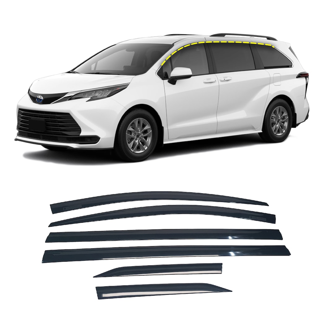 Rain Guards for Toyota Sienna 2021-2024 6pcs Black Tape-on Style - Etsy