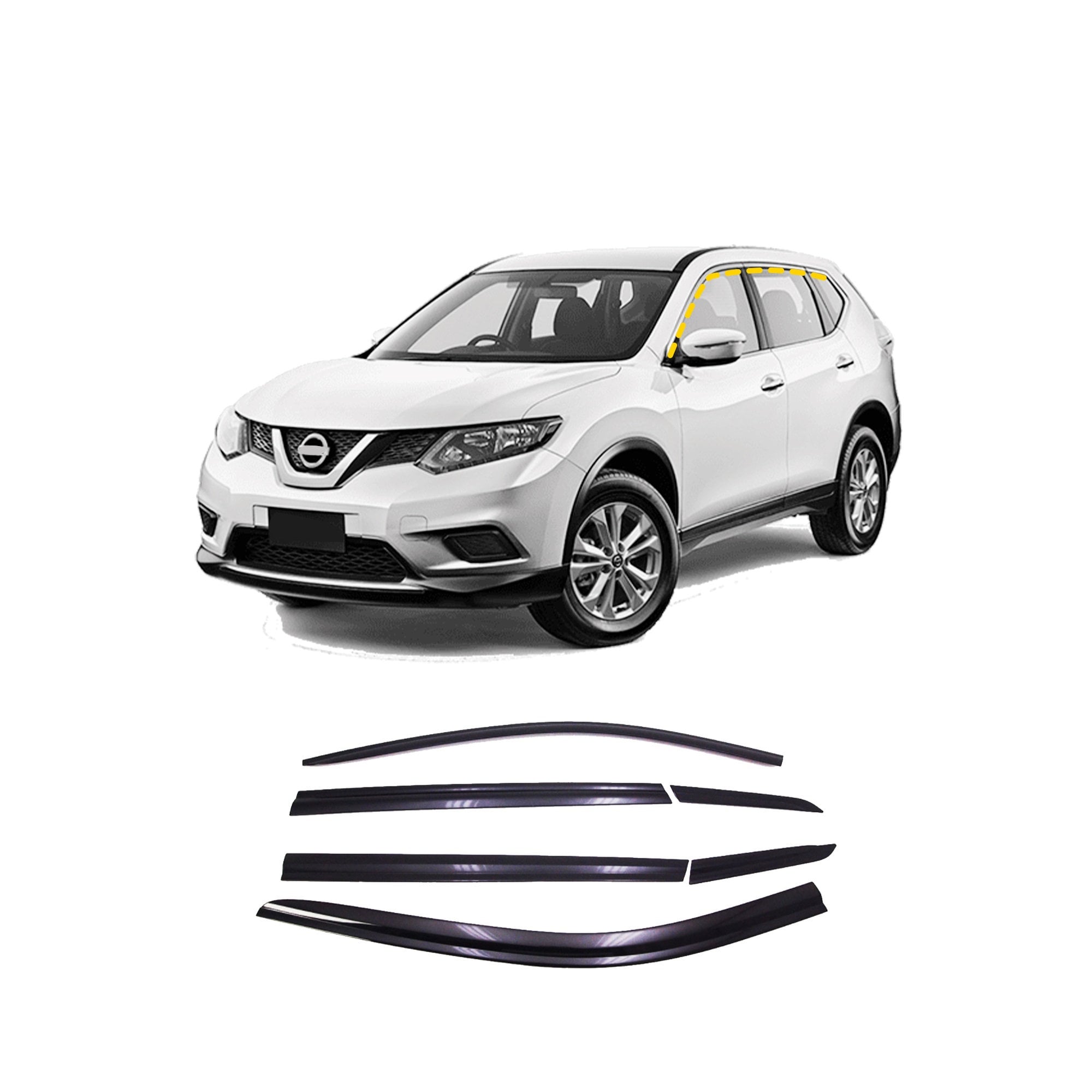 Rain Guards for Nissan X trail 2014 2020 6pcs Smoke Tinted Tape on Style Etsy