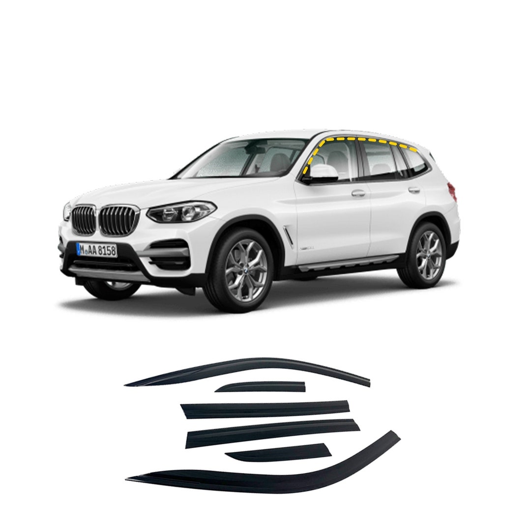 Rain Guards for BMW X3 SUV 2018-2022 6pcs Black Tape-on Style - Etsy