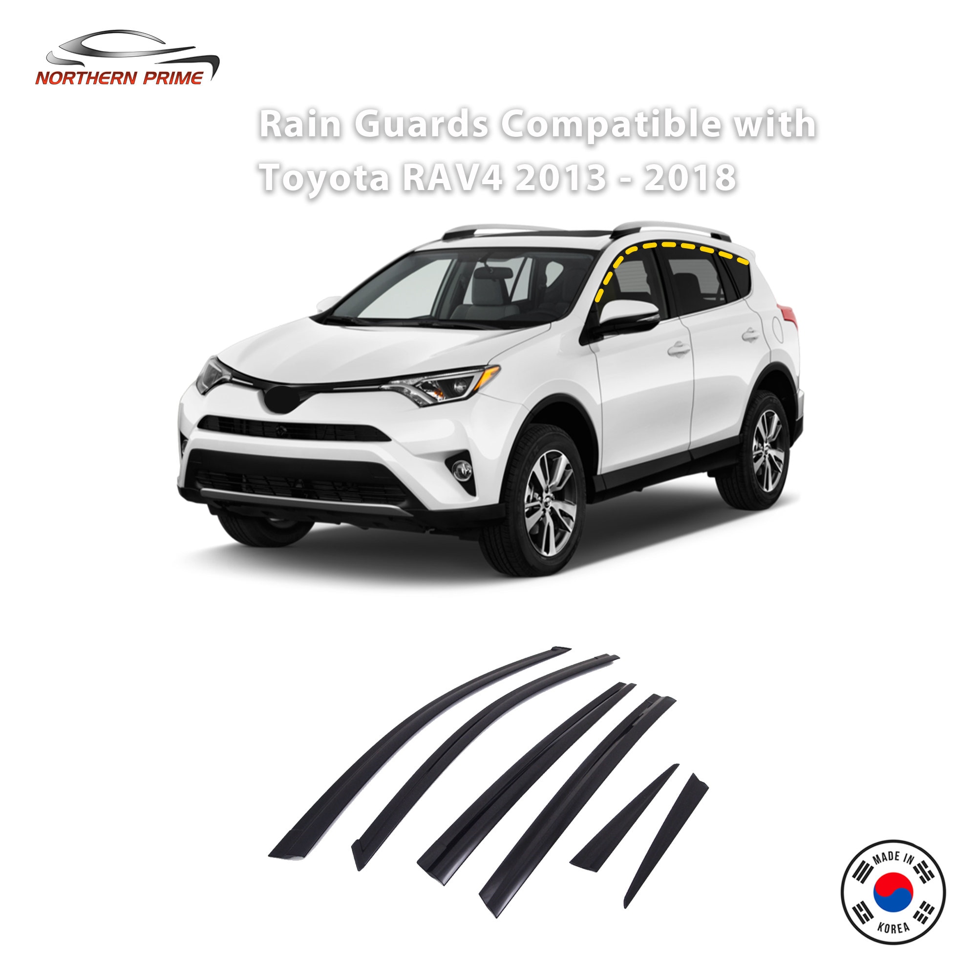 Rain Guards for Toyota RAV4 2013-2018 6pcs Smoke Tinted - Etsy