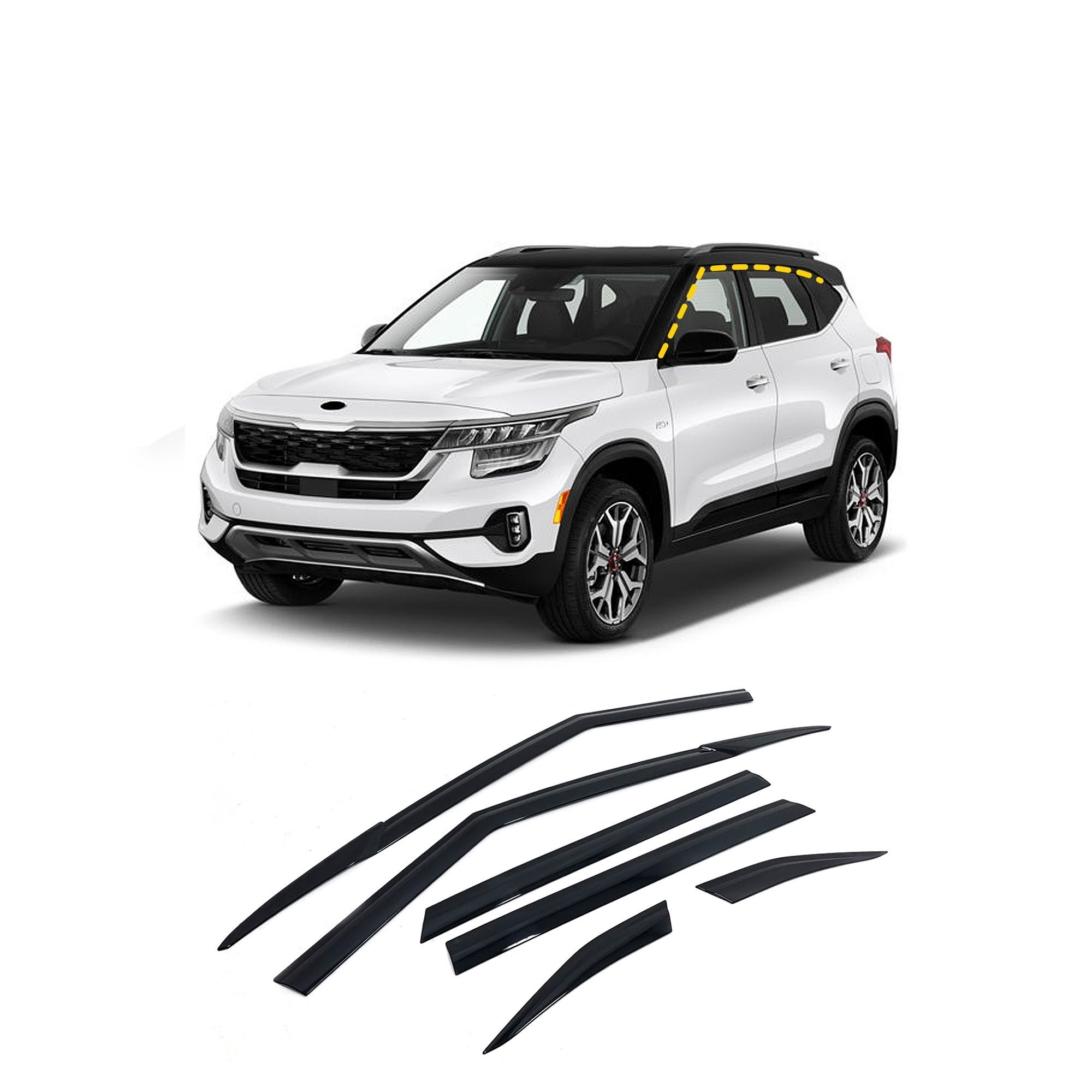 Rain Guards for Kia Seltos 2021 2024 6pcs Smoke Tinted Tape on Style Etsy