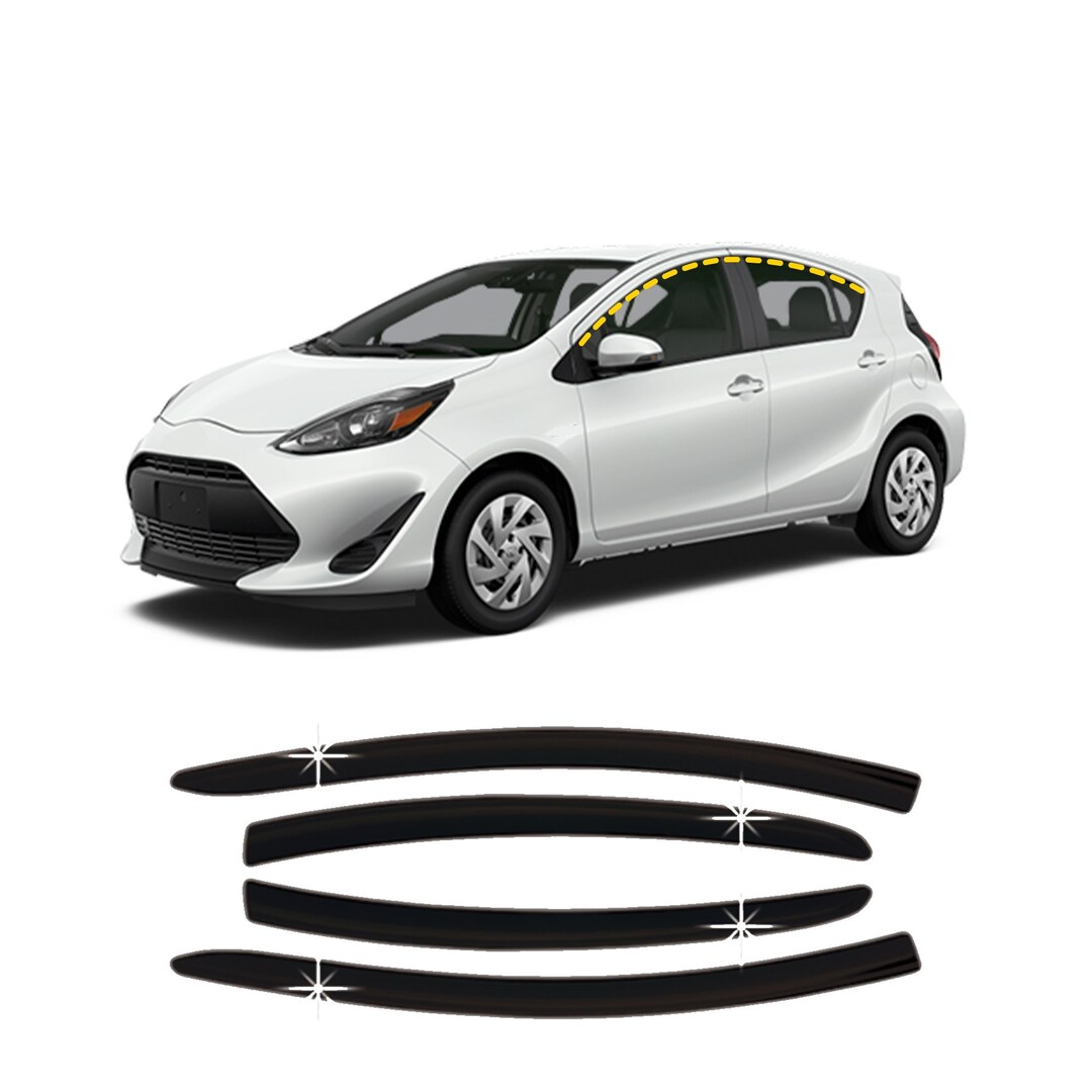 Rain Guards for Toyota Prius C Hatchback 2012-2019 (4pcs) Smoke Tinted ...