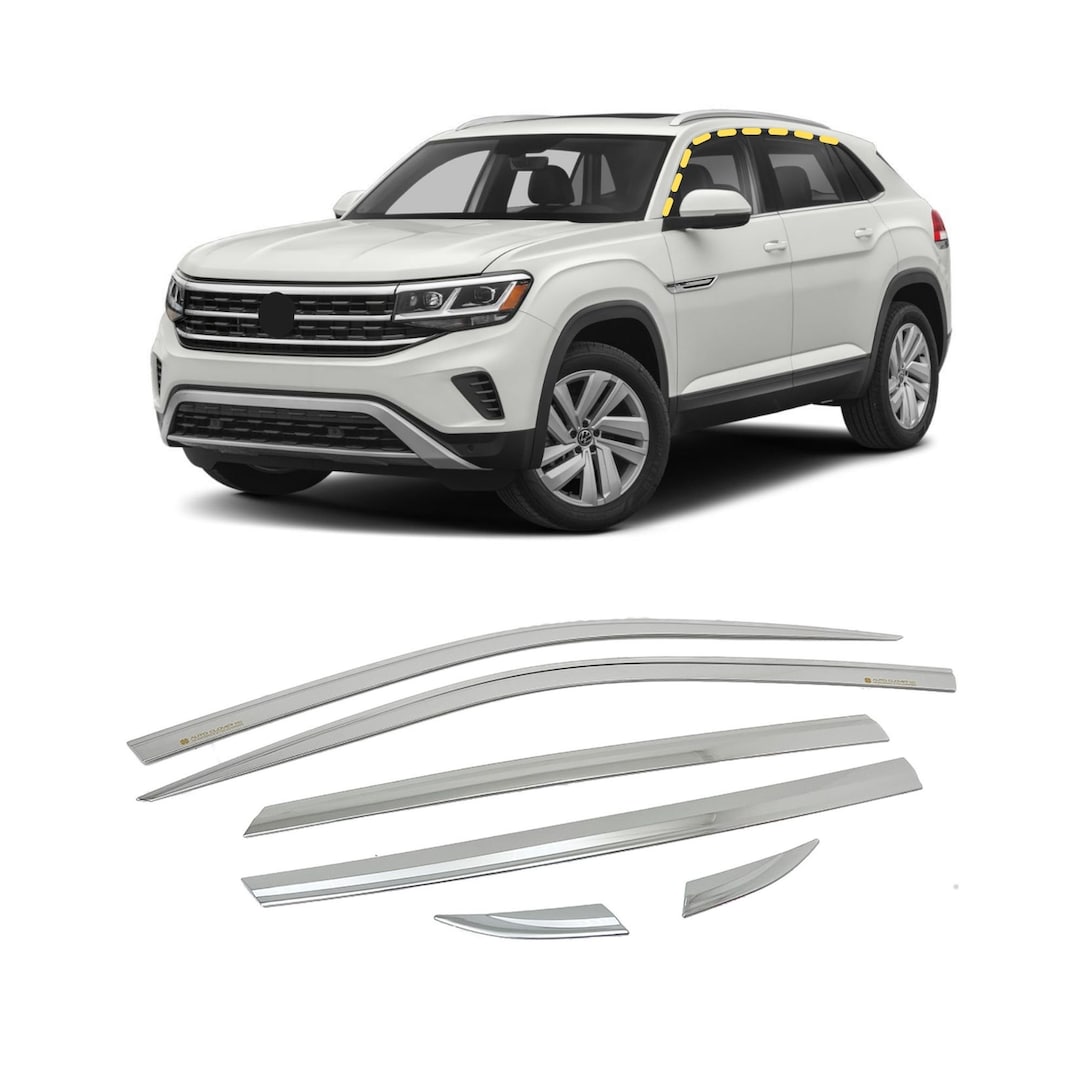 Rain Guards for Volkswagen Atlas Cross Sport 2020-2024 6pcs Chrome ...