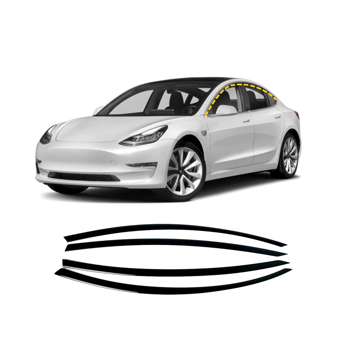 Rain Guards for Tesla Model3 2017-2022 4pcs Black Tape-on Style - Etsy