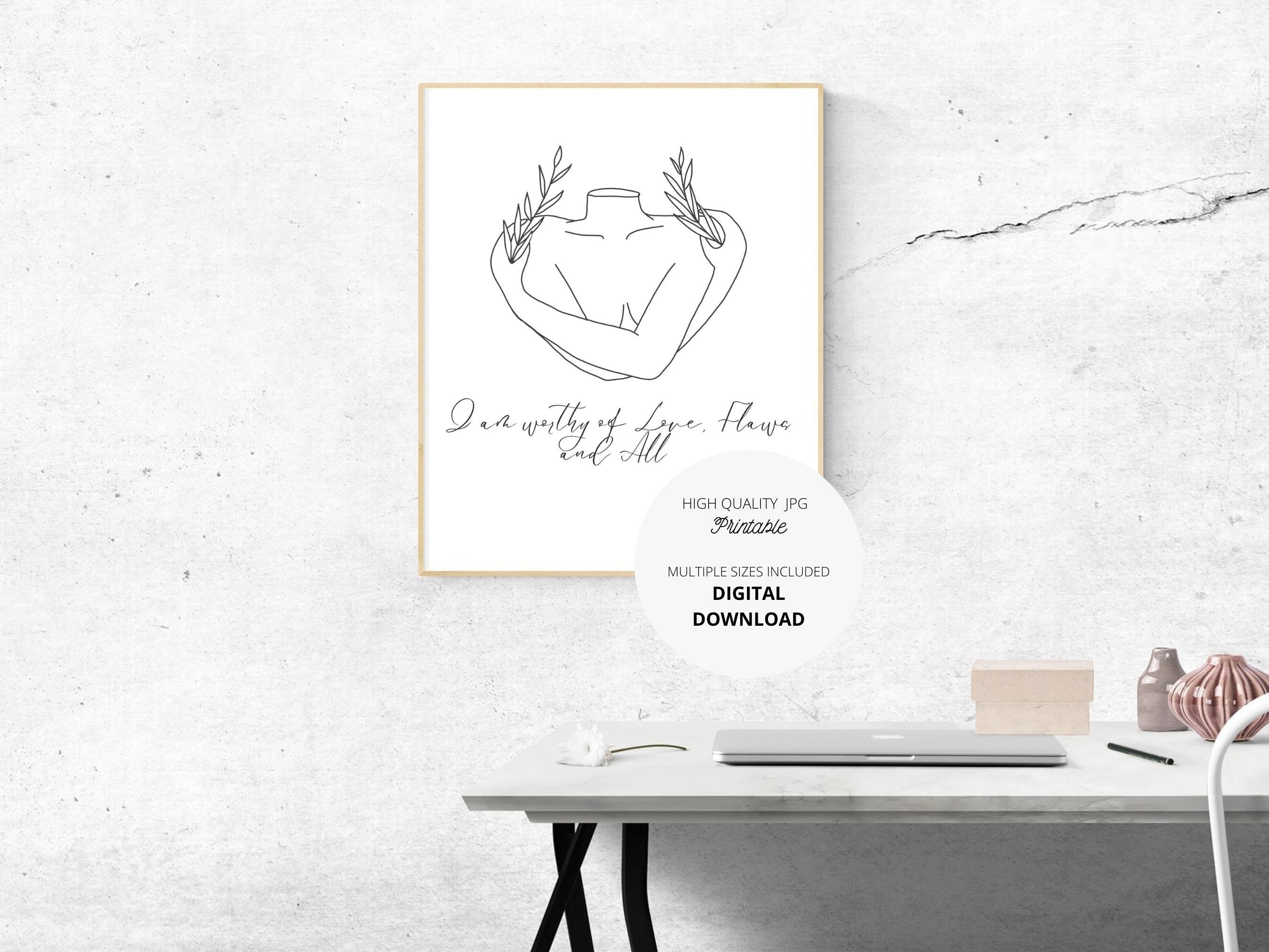 Self Love Affirmation Wall Art BUNDLE I Am Worthy Wall - Etsy