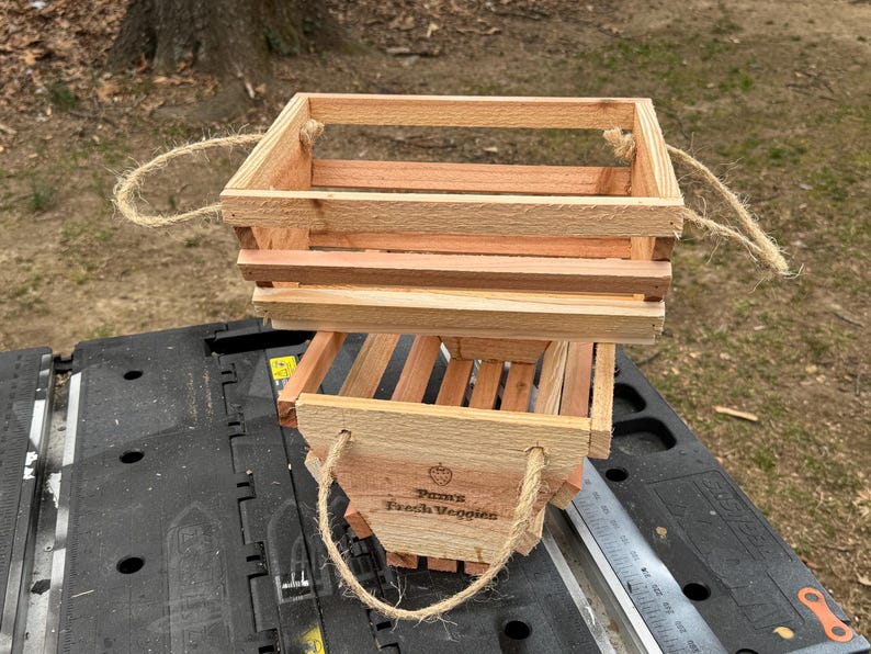 Modern Rustic Garden Basket /wooden Garden Basket /wooden Basket ...