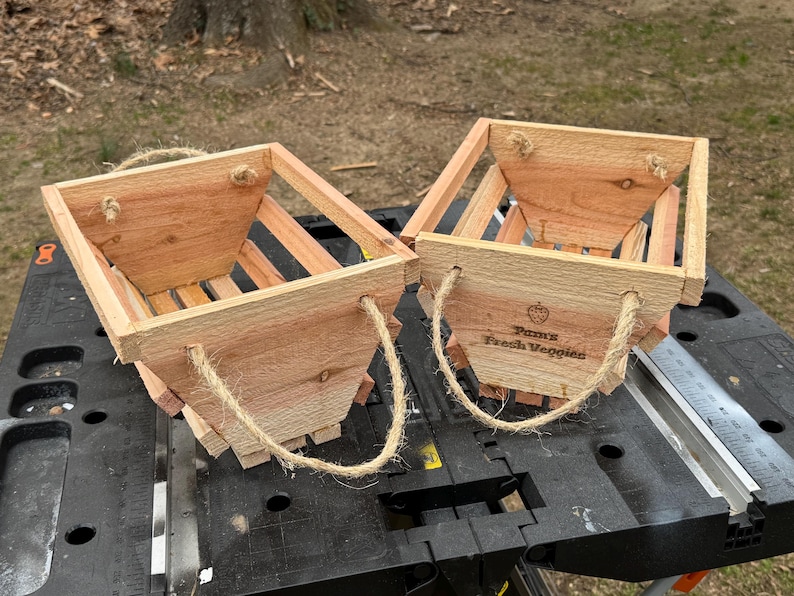 Modern Rustic Garden Basket /wooden Garden Basket /wooden Basket ...