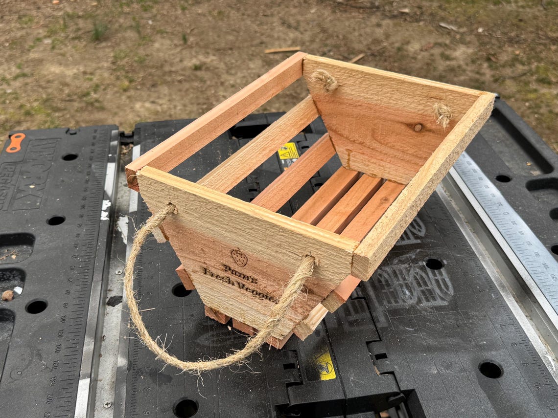 Modern Rustic Garden Basket /wooden Garden Basket /wooden Basket /vegetable Basket/ Hand Made ...