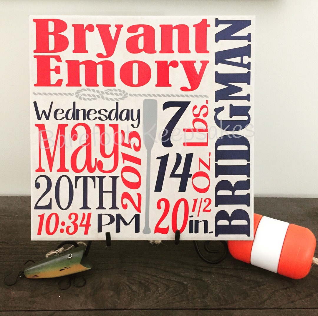 12x12 Baby Tile Birthday Weight and Time - Etsy