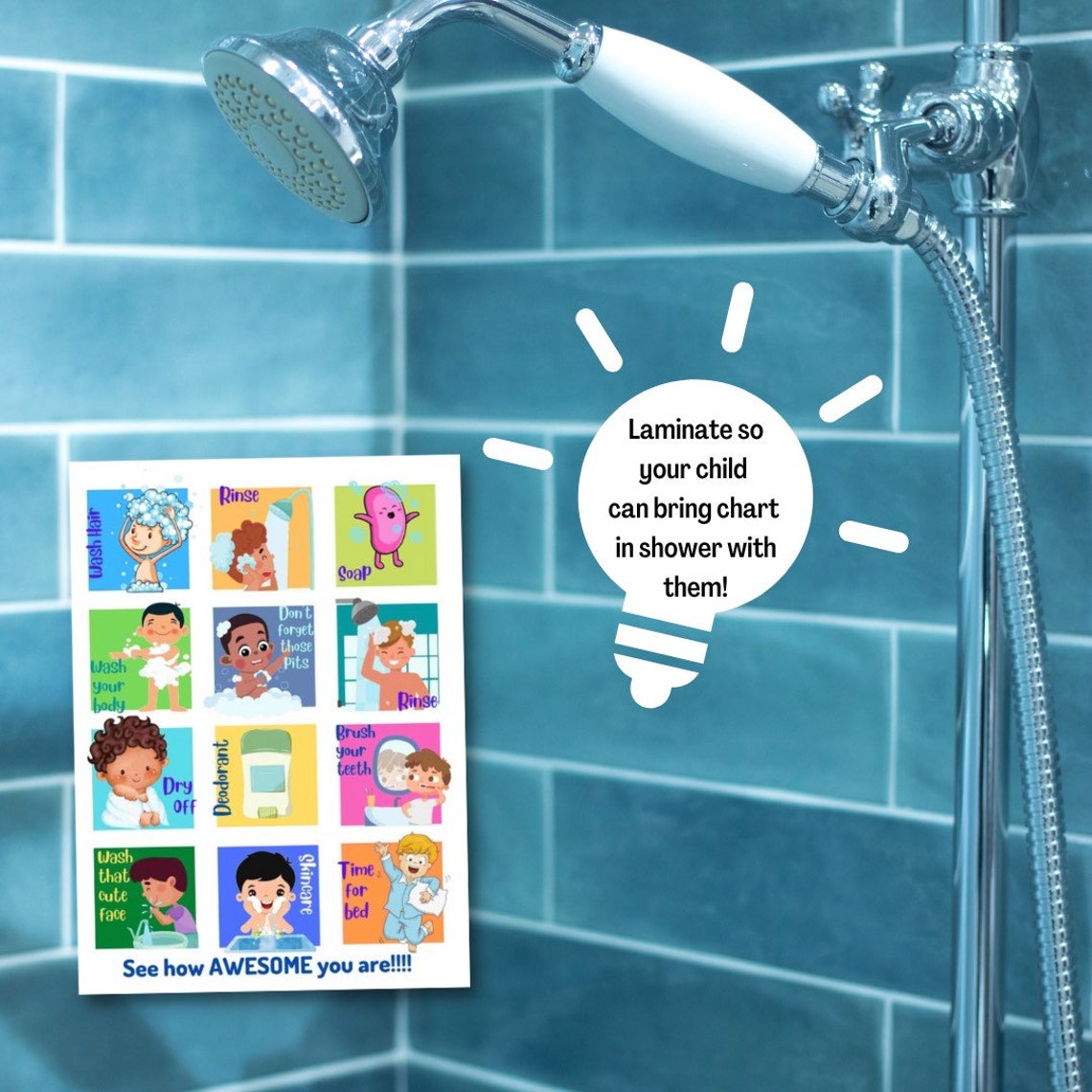 Child Hygiene Routine Chart (male) - Etsy