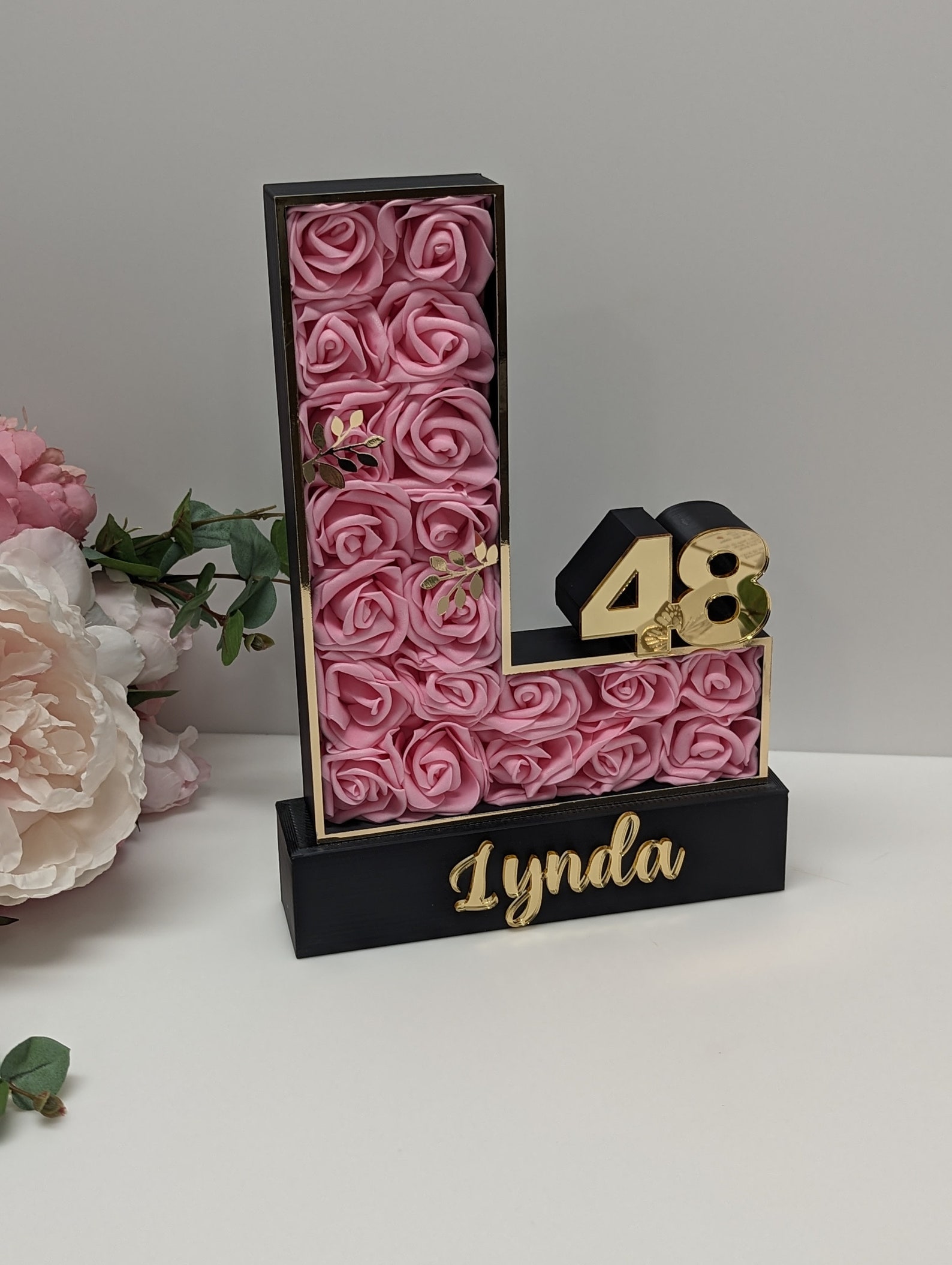 Personalized Initial Letter Gift Box: Ferrero Chocolate & Roses - Etsy