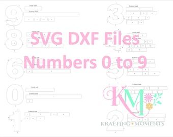 Fillable Number Template SVG DXF, DIY Candy Tray Numbers (digital ...