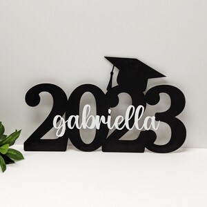 Graduation Name Year Sign Photo Prop and Backdrop Matching Cake Topper ...