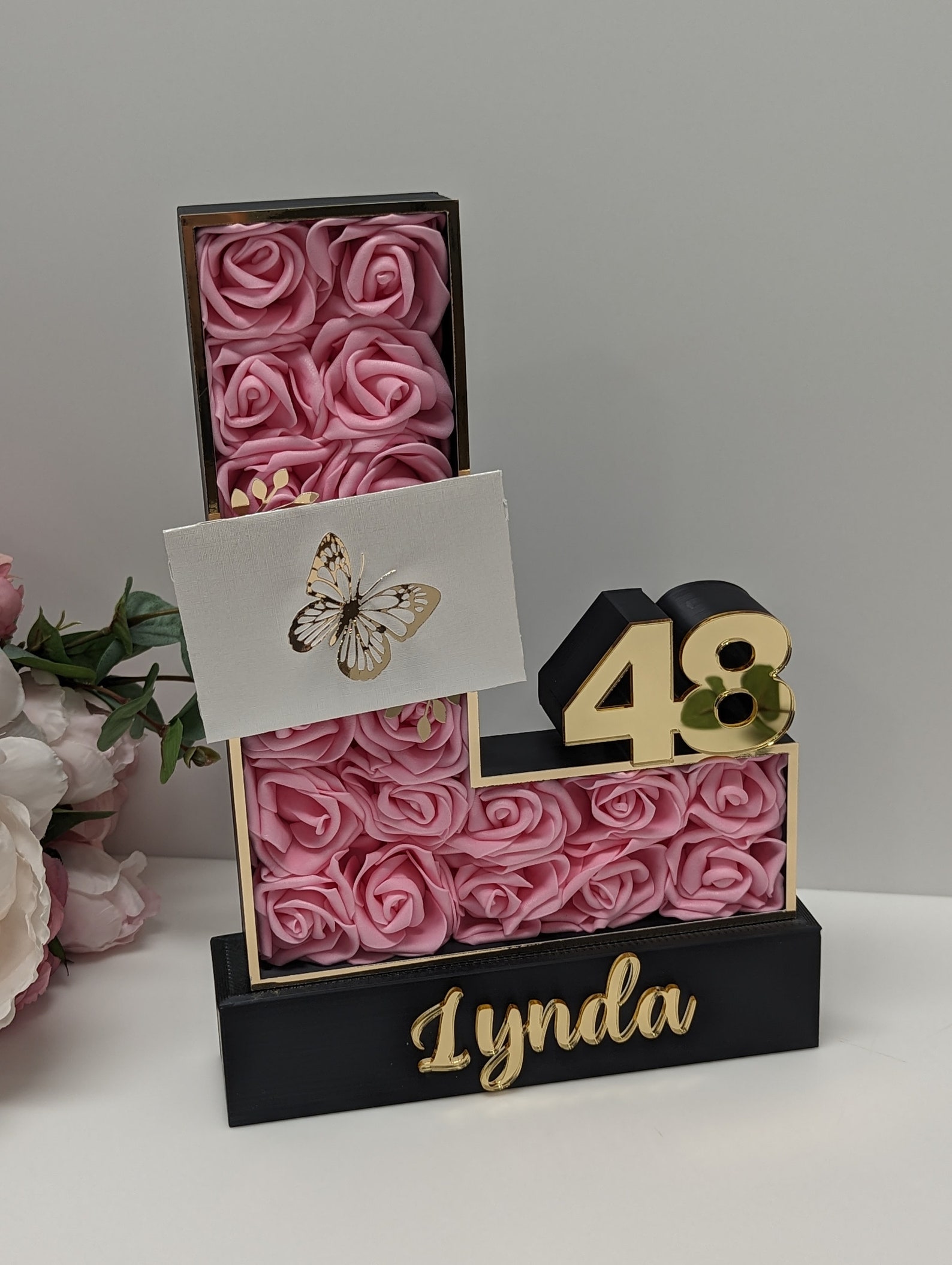 Personalized Initial Letter Gift Box: Ferrero Chocolate & Roses - Etsy