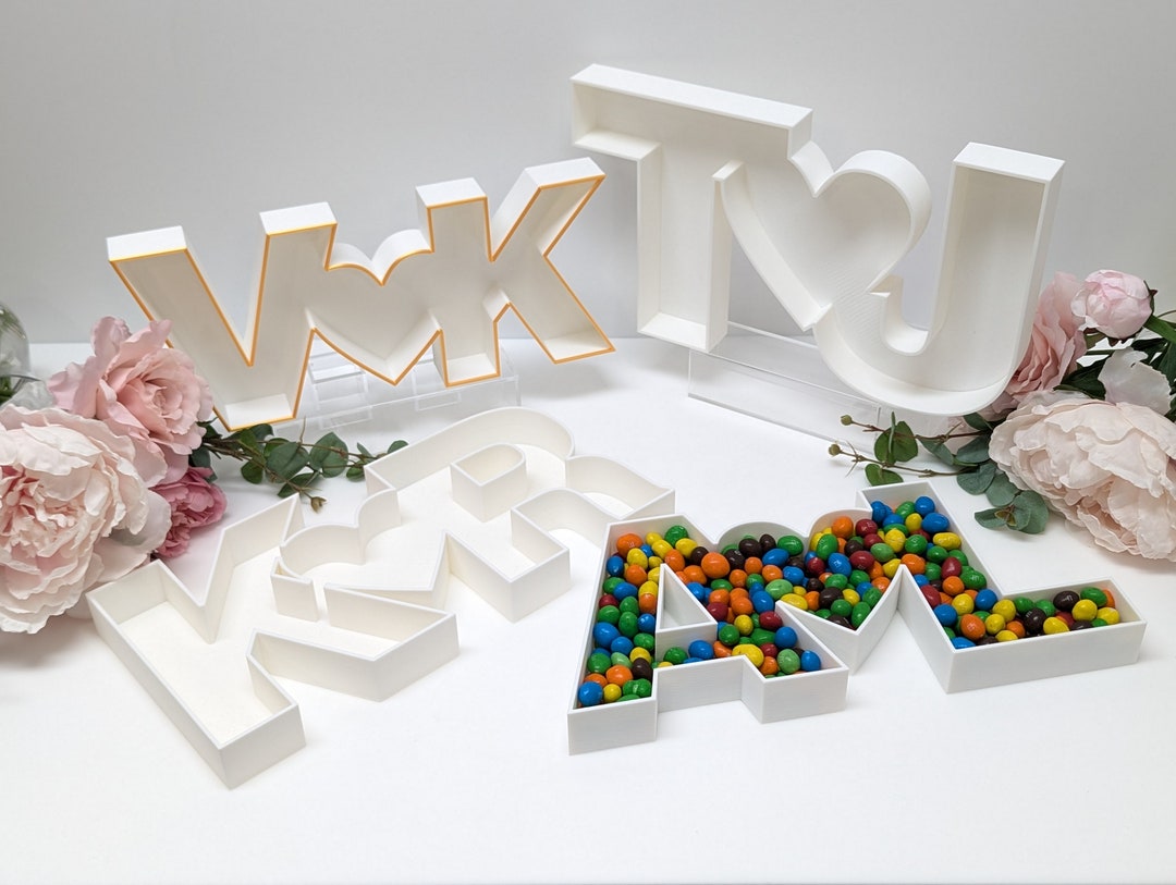 Fillable Initial Tray, Custom Plastic Letter Candy Charcuterie Stand - Etsy