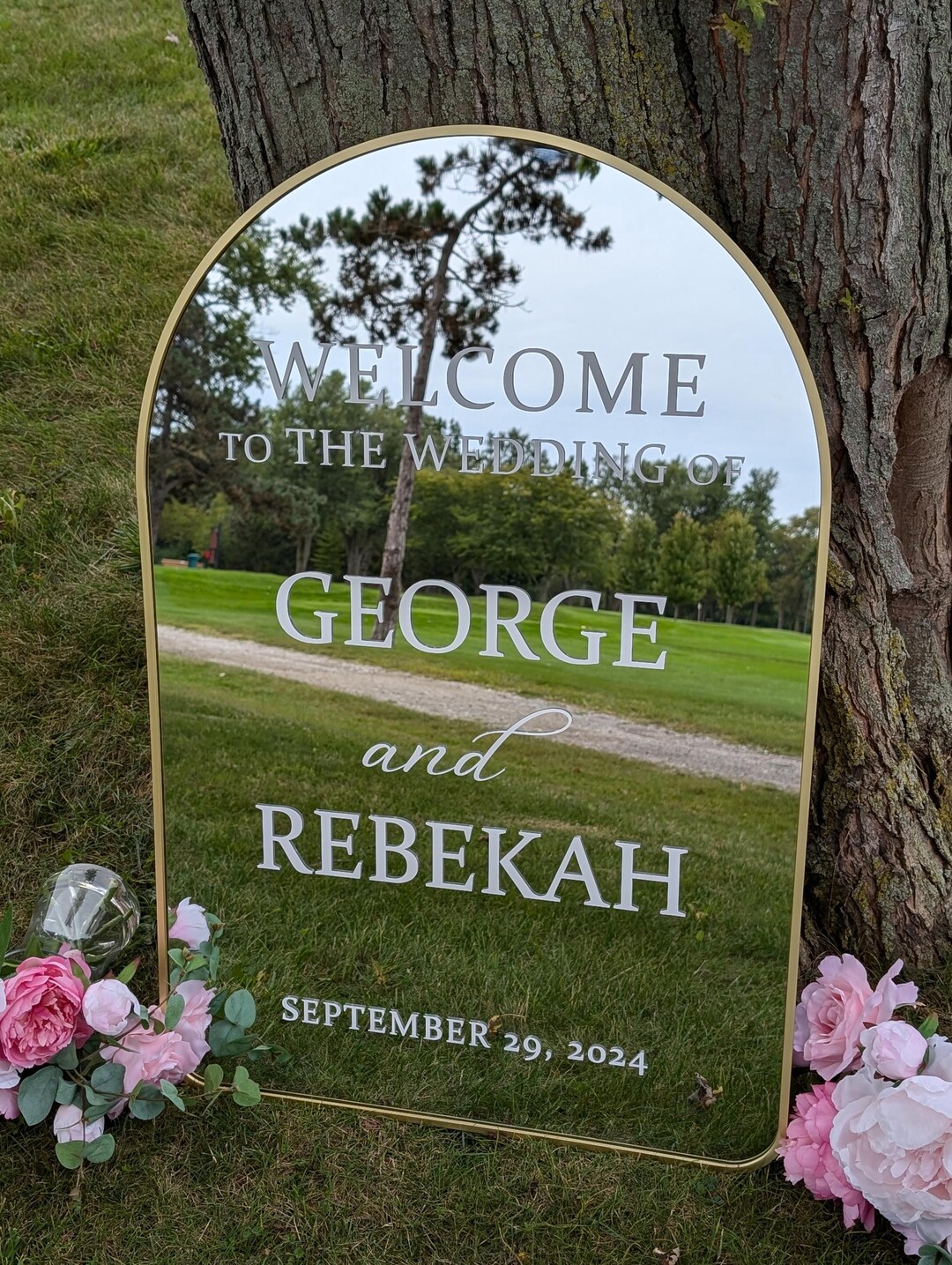 Vinyl Welcome Sign Mirror Backdrop Sign Birthdays Christening - Etsy