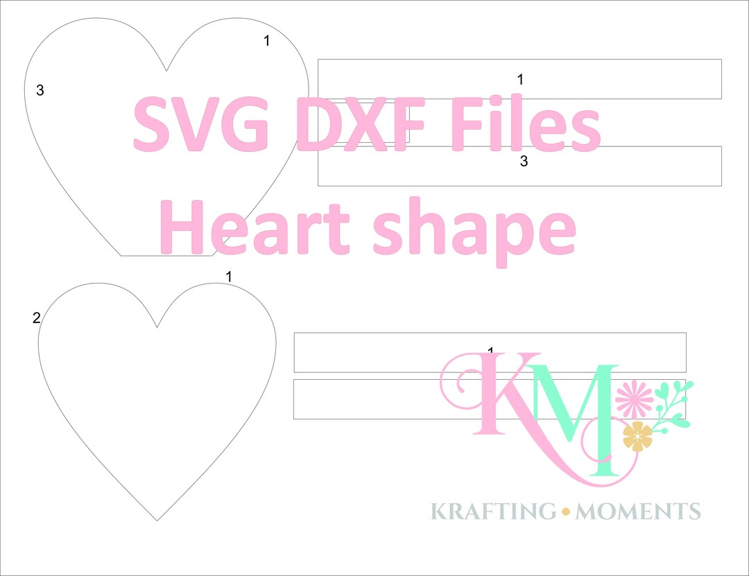 Fillable Heart Template SVG DXF, DIY Stand up Tray (digital Download ...