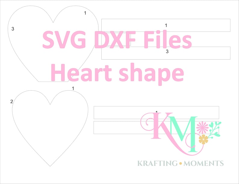 Plantilla de corazón rellenable SVG DXF, bandeja de pie para bricolaje ...