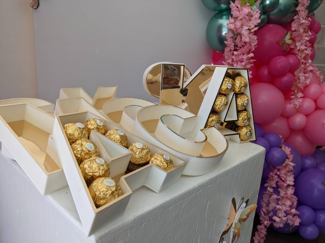 Favor Gift Letters or Numbers Stand up Tray EMPTY - Etsy