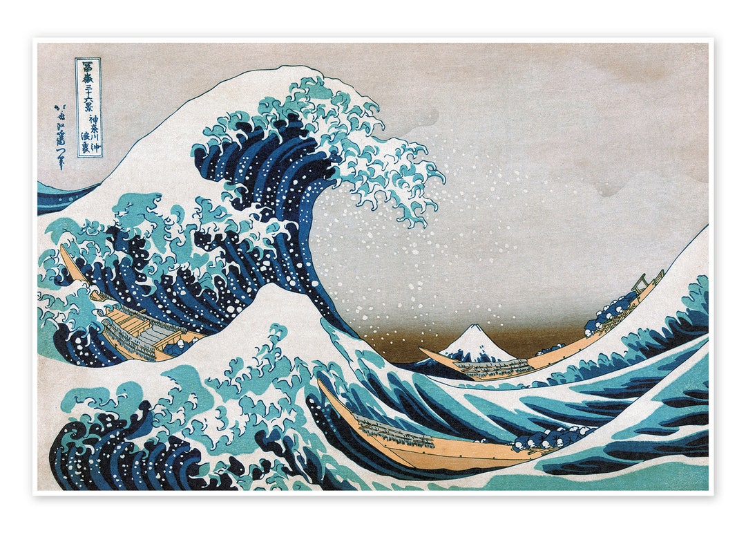 The Great Wave off Kanagawa Poster, Retro Wave Art Print, Waves Wall ...