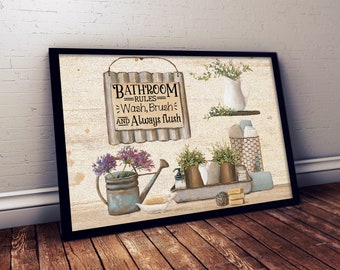 Vintage Farmhouse Bathroom Decor - Etsy