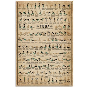 Yoga Poses Poster, Yoga Art, Yoga Wall Art, Yoga Pose Print, Yoga Decor ...