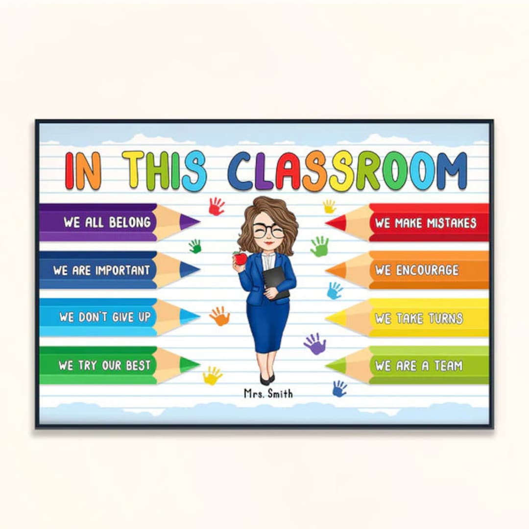 In This Classroom We Are A Team Personalized Poster, Back to School ...