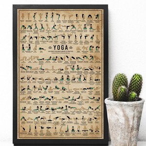 Yoga Poses Poster, Yoga Art, Yoga Wall Art, Yoga Pose Print, Yoga Decor ...